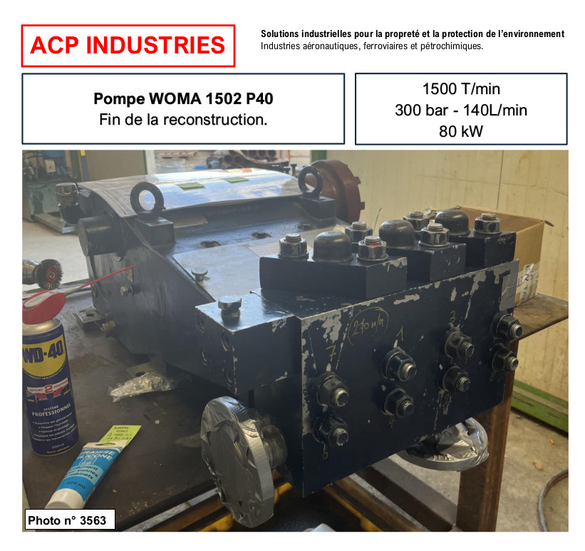 Exemple de restauration WOMA - Pompes haute pression